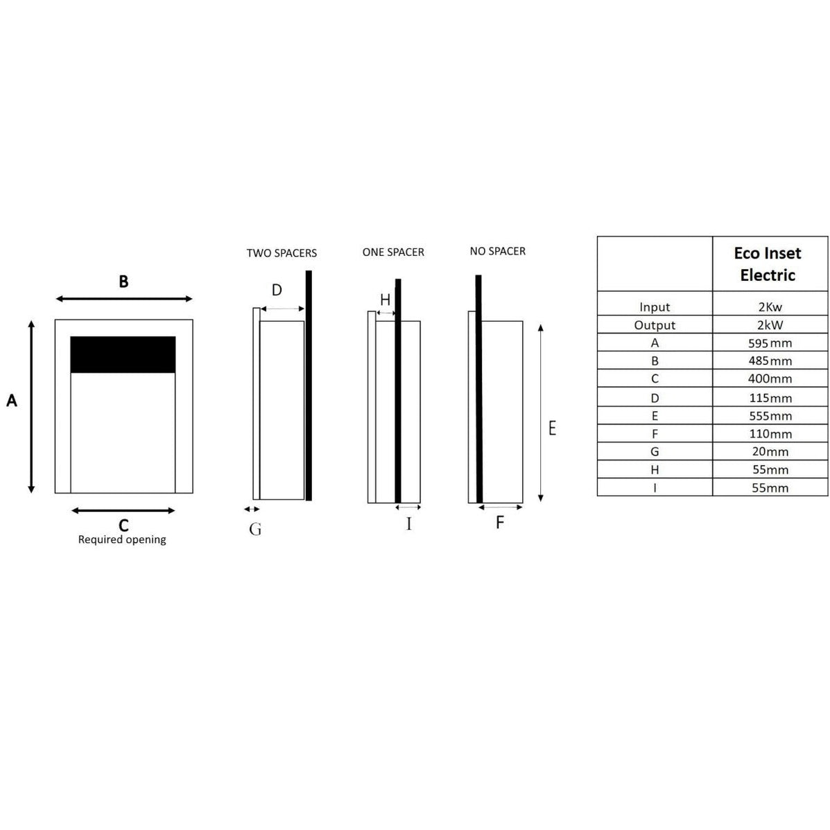 The Grace Electric Fire with Chrome Fret and Chrome Trim, by Firegiant ...