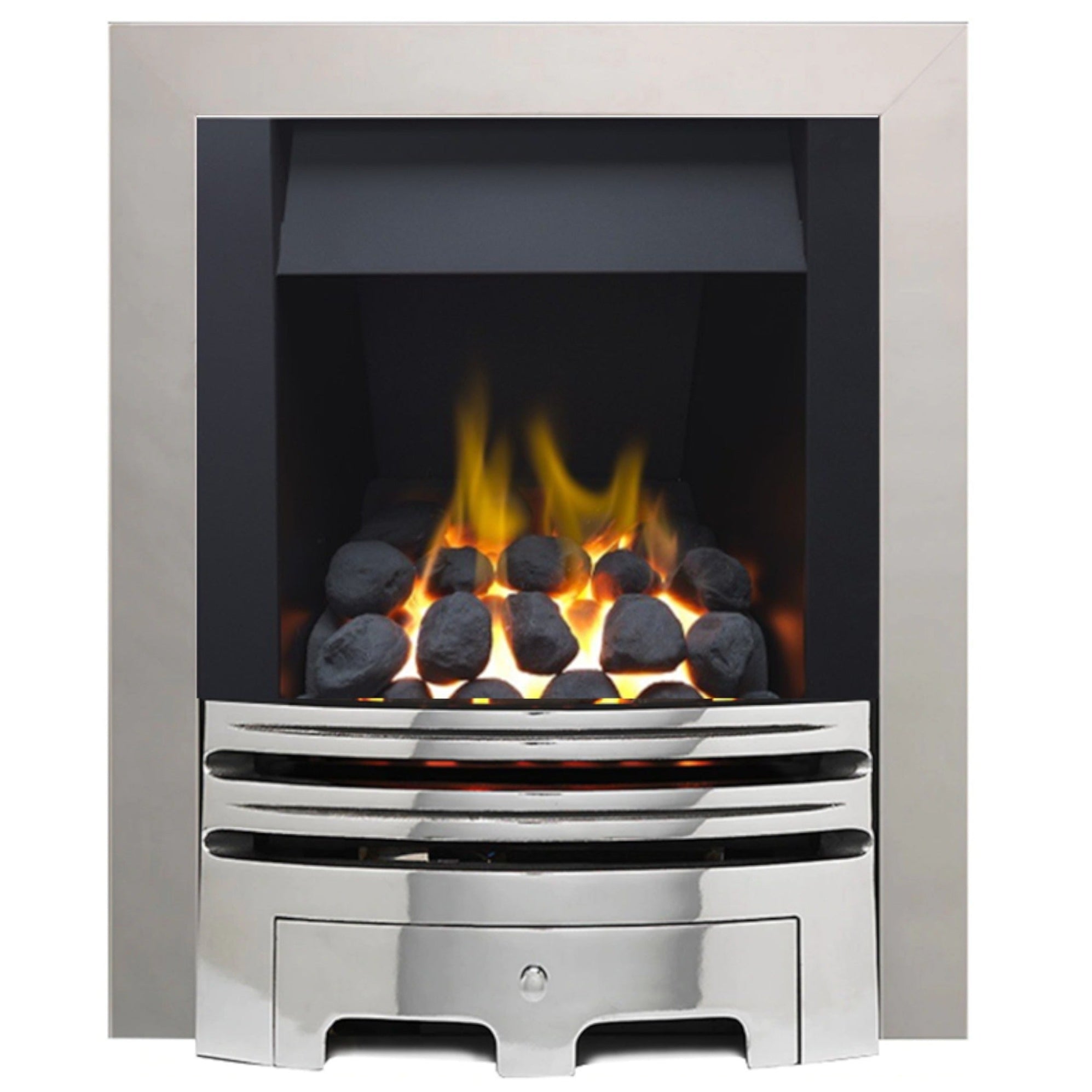 The Grace Full Depth Coal Gas Fire with Brushed Steel Fret and Brushed ...